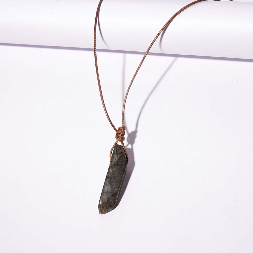 ⁠Labradorite Pencil Pendant – Studd Muffyn