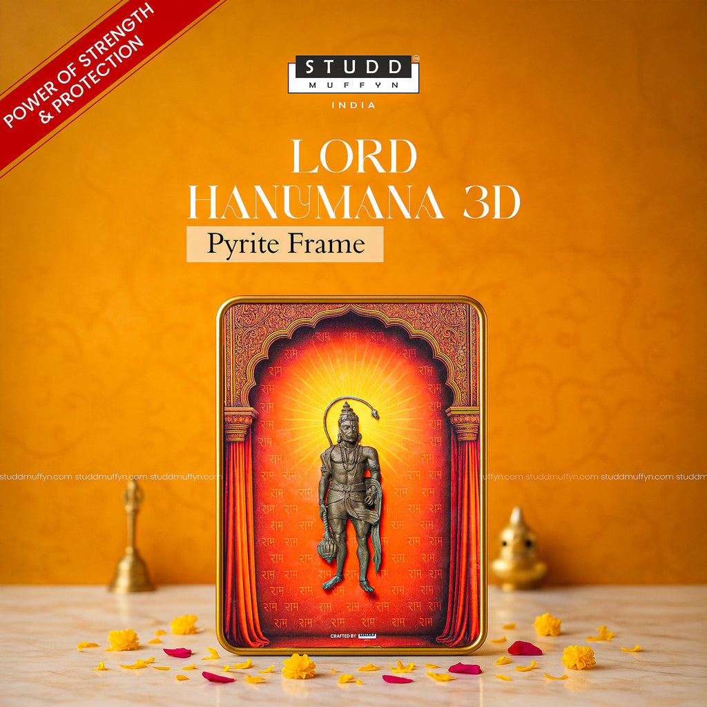 Lord Hanumana 3D Pyrite Frame [Rectangle Shape] – Studd Muffyn