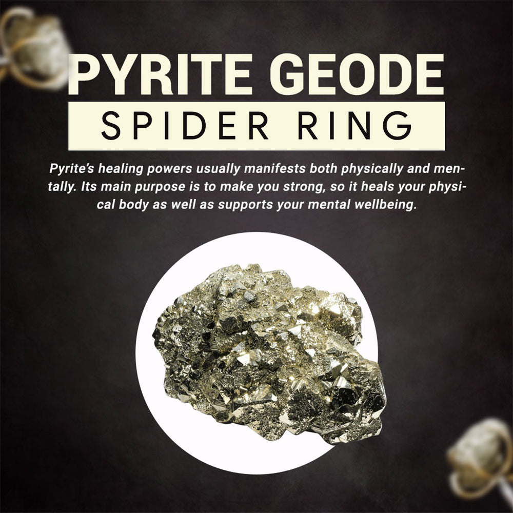 Pyrite Geode Spider Ring – Studd Muffyn