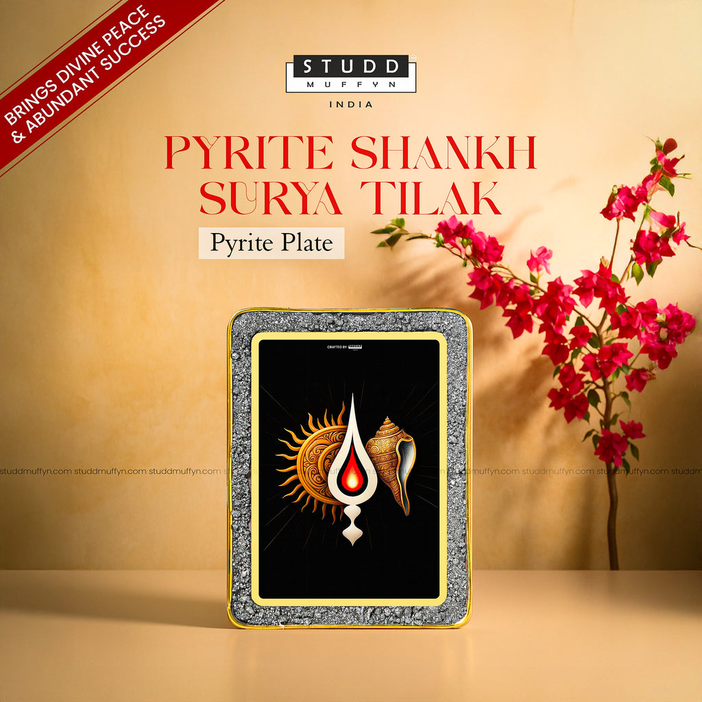 Pyrite Shankh Surya Tilak Plate [Rectangle Plate] – Studd Muffyn