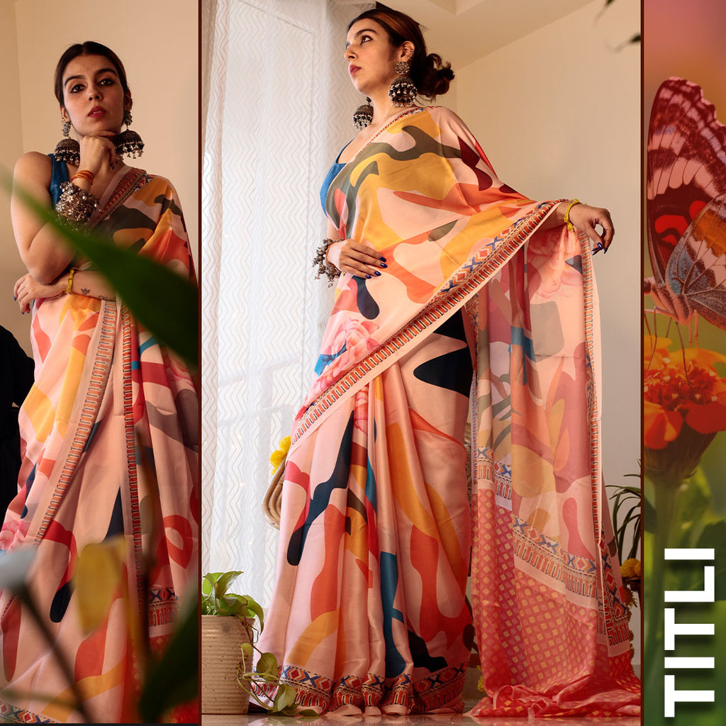 Titli - Satin Georgette Saree – Studd Muffyn